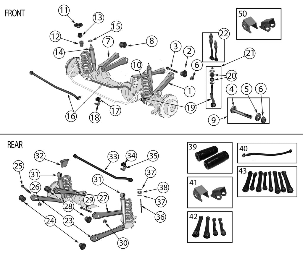 Factory Replacement Suspension Parts for '93-'98 ZJ Grand Cherokee